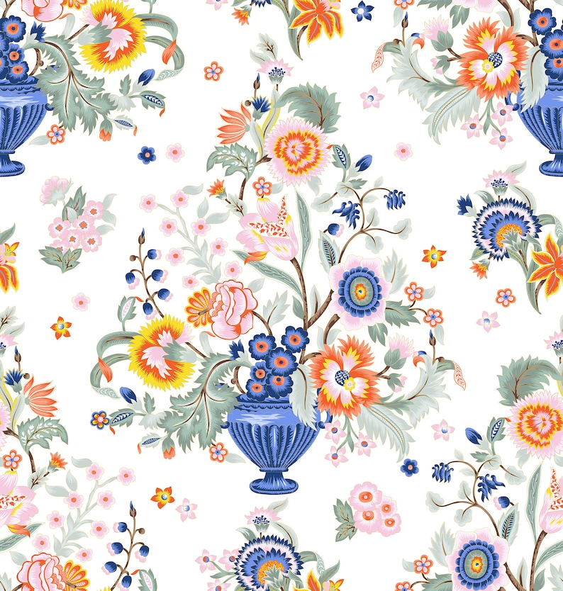 Floral Chintz Design Wallpaper Luxury Floral Design Peel and - Etsy