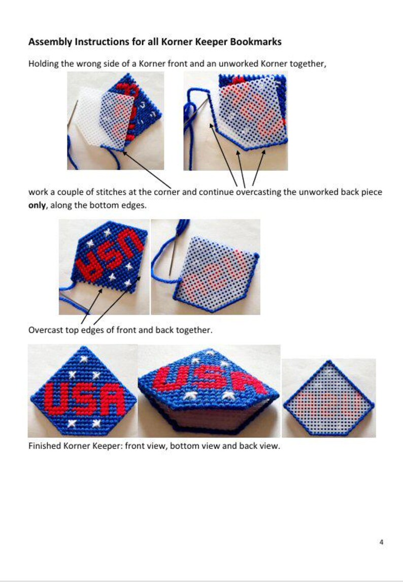 Pdf PATTERN - Korner Keeper Bookmarks - Pdf Download for 7 Mesh Plastic ...