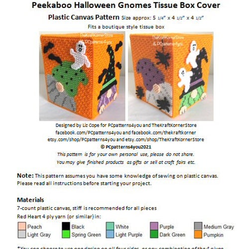 PATTERN: Fall Harvest Plastic Canvas Tissue Box Cover - Etsy