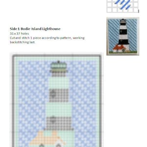 Pdf PATTERN - Lighthouses Tissue Box Cover - Pdf Download for 7 Mesh Plastic Canvas - Etsy