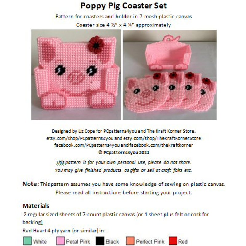 Crochet Pig Coasters - Etsy