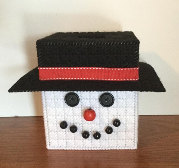 pdf PATTERN DOWNLOADABLE pdf pattern Snowman Tissue Box Cover Plastic ...