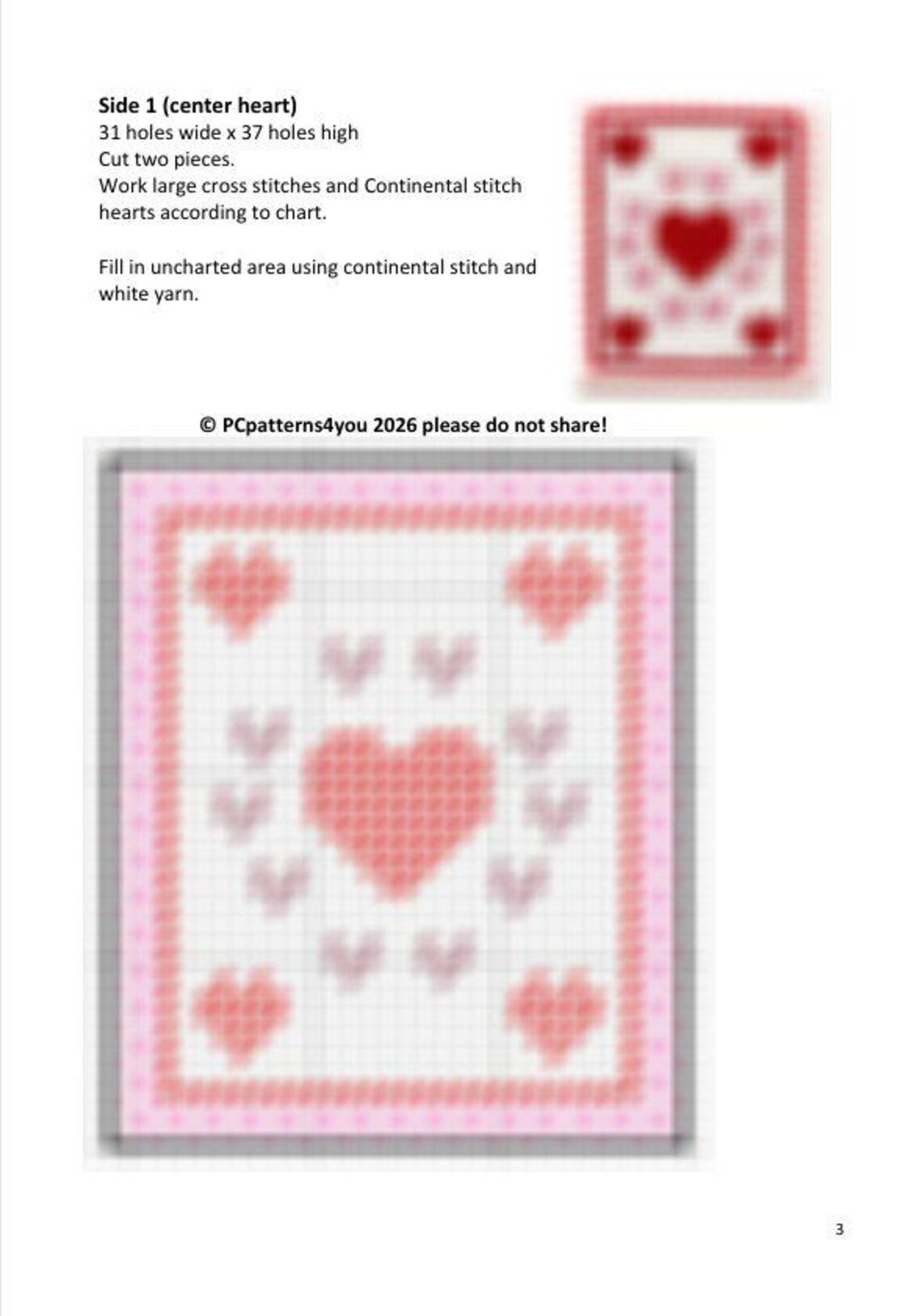 Pdf PATTERN - Hearts and Love Tissue Box Cover - Pdf Download for 7 ...