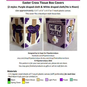 Pdf PATTERN - Easter Cross Tissue Box Covers (2 Different Patterns ...