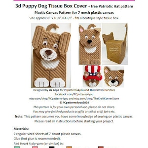 Pdf PATTERN - 3d Puppy Dog Tissue Box Cover - Pdf Download - Etsy