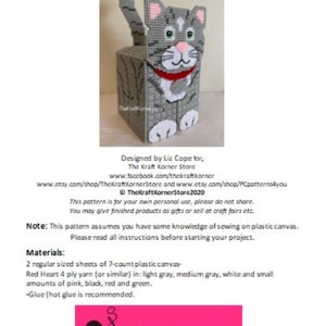 Pdf PATTERN 3d Tabby Cat Tissue Box Cover Pdf Download - Etsy