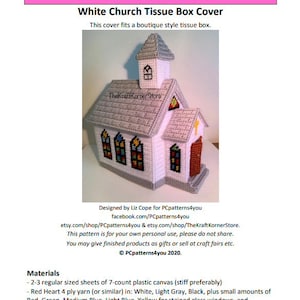 Pdf PATTERN - White Church Tissue Box Cover - Pdf Download - Etsy