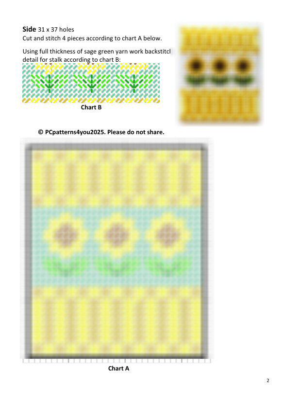 Pdf PATTERN - Sunny Sunflowers Tissue Box Cover - Pdf Download - Etsy