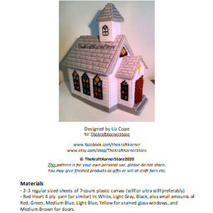 Pdf PATTERN White Church Tissue Box Cover Pdf Download - Etsy