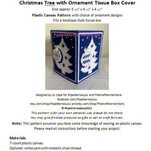 Pdf PATTERN - Christmas Tree With Ornament Tissue Box Cover - Pdf ...
