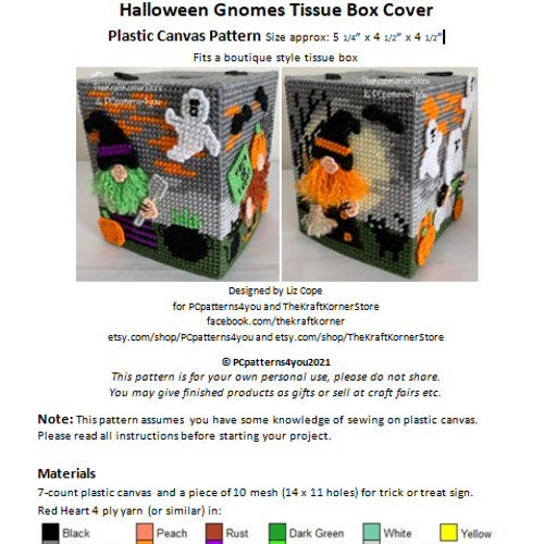 PATTERN: Fall Harvest Plastic Canvas Tissue Box Cover - Etsy