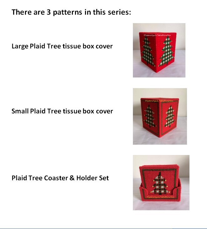 Pdf PATTERN Plaid Trees Tissue Box Cover Pdf Download for | Etsy