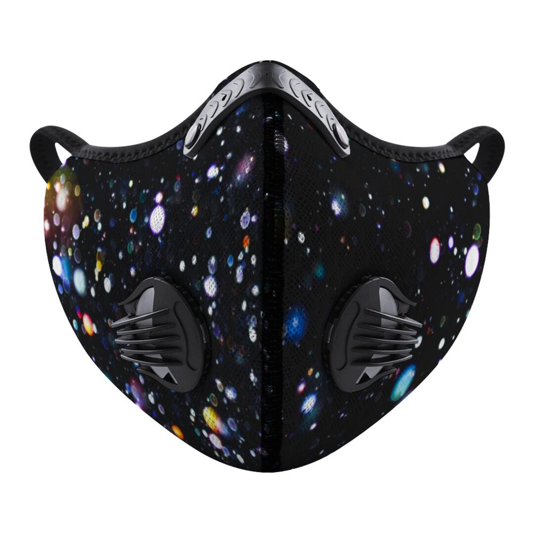 Dark Water Beads Vent Mask With Breather Valves and Nose Wire Washable ...