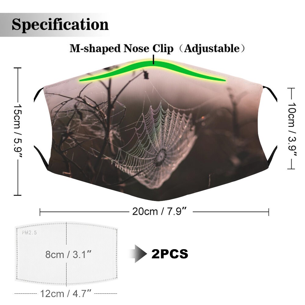 Spider Web Face Mask With Filter Vent I Happy Halloween I Halloween I ...