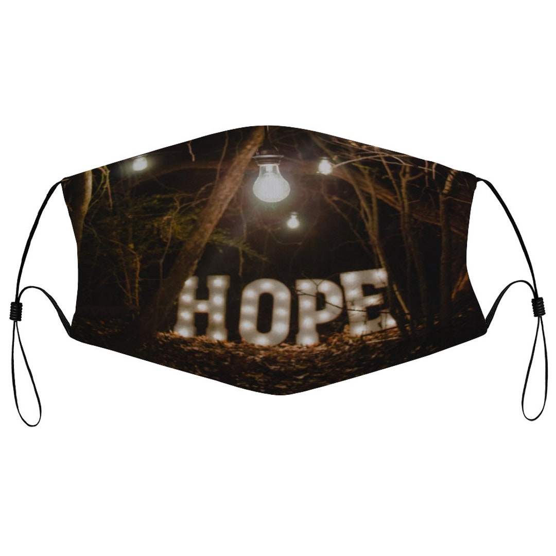 Hope Face Mask With Filter Pocket and Nose Wire Washable - Etsy