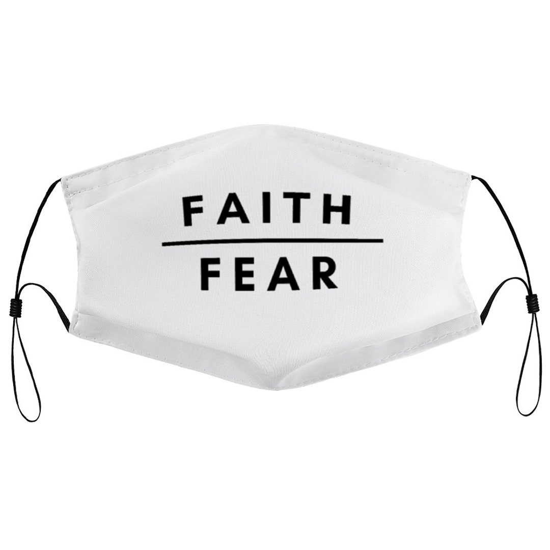 Faith/fear Face Mask With Filter Pocket and Nose Wire Washable - Etsy