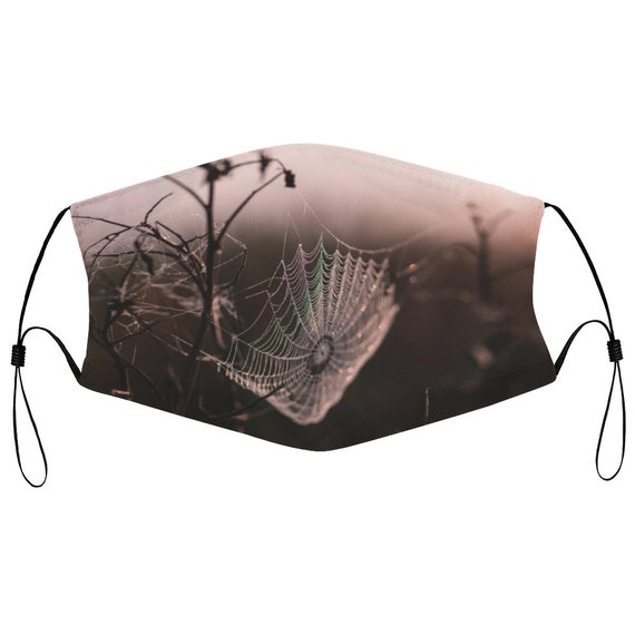 Spider Web Face Mask With Filter Vent I Happy Halloween I | Etsy