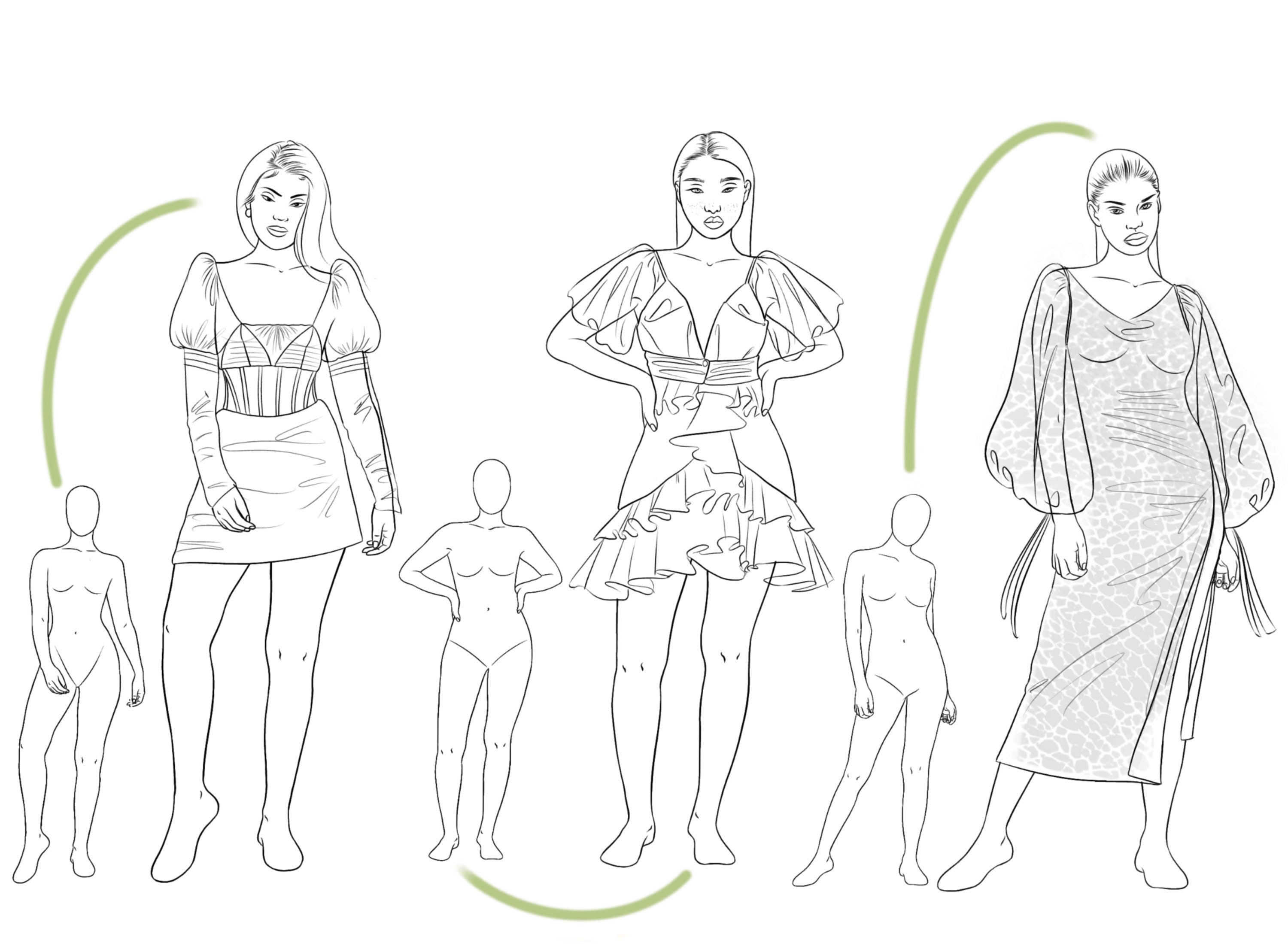 Fashion Croquis Female Fashion Design Croquis Template Female Fashion ...