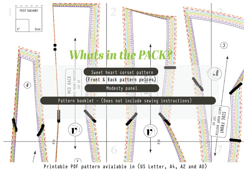 SWEETHEART CORSET Sewing Pattern Bustier Top Digital Pdf Sewing Pattern ...