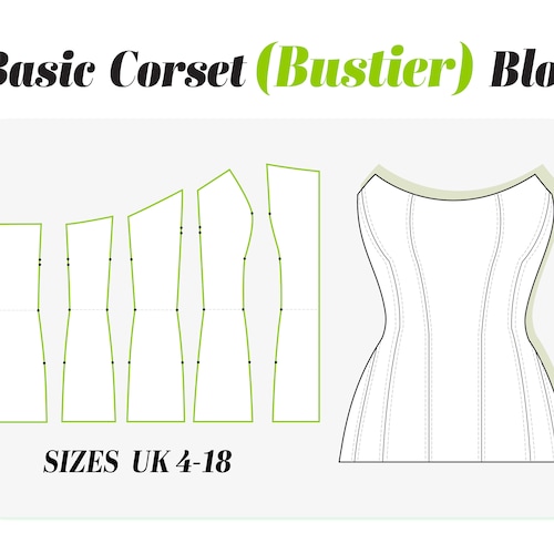 SWEETHEART CORSET Sewing Pattern Bustier Top Digital Pdf - Etsy