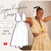 Keyhole V-neck Dress Sewing Pattern With Gathered Skirt, Ring Cutout ...