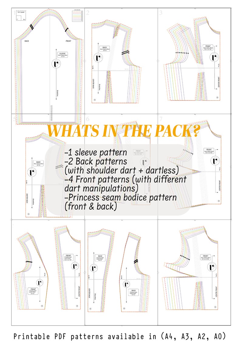 BASIC BODICE Block Sewing Pattern Women's Bodice - Etsy