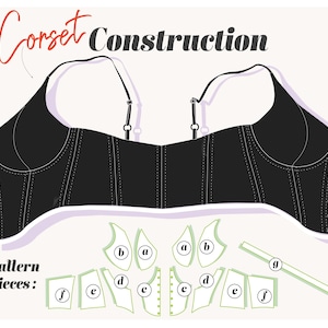 BRA BUSTIER CORSET Sewing Pattern Bustier Top Digital Pdf Sewing Pattern Cottagecore Corset ...
