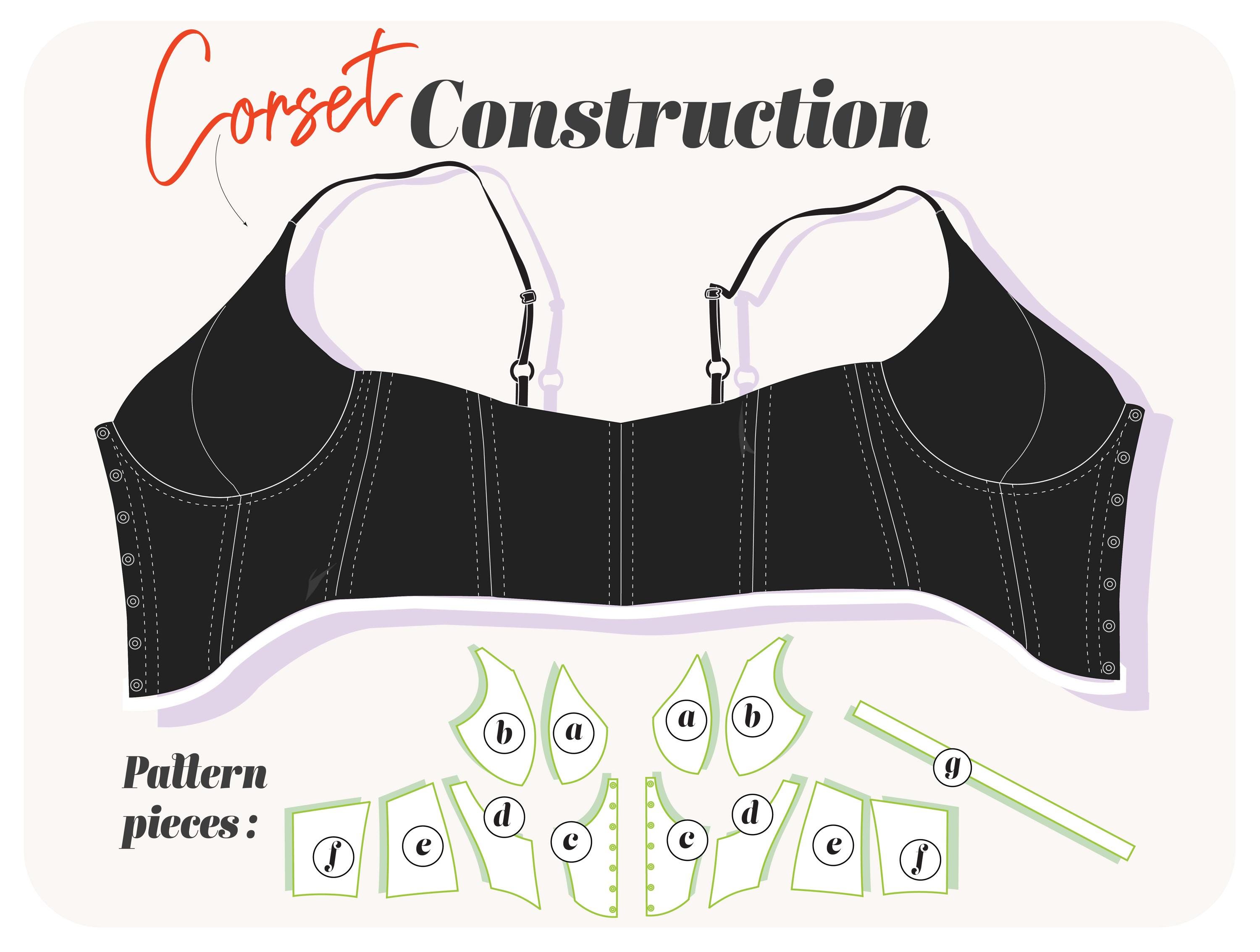 BRA BUSTIER CORSET Sewing Pattern Bustier Top Digital Pdf Sewing ...