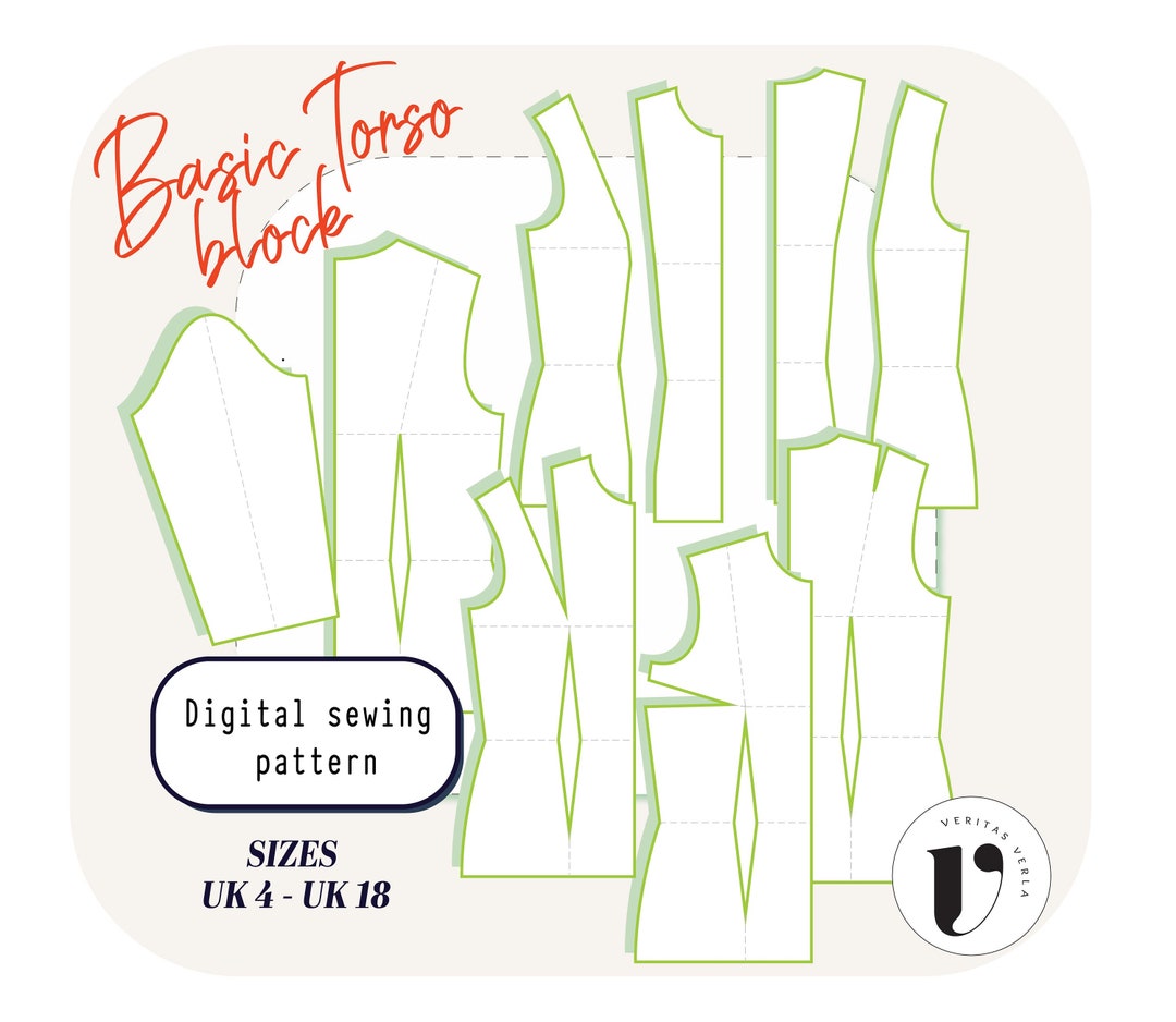BASIC BODICE Torso (dress) Sewing Pattern, Women's Bodice Block/torso ...
