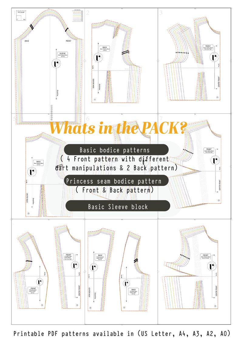 BASIC BODICE Block Sewing Pattern Women's Bodice - Etsy