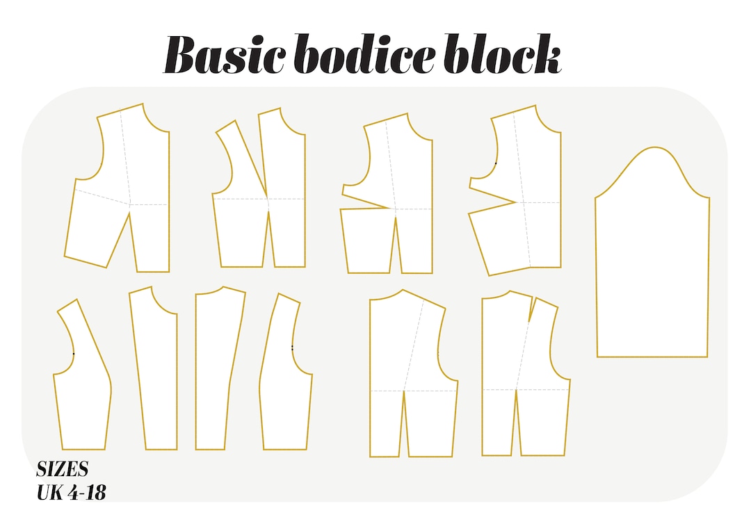 Basic Bodice Block Sewing Pattern Women's Bodice - Etsy