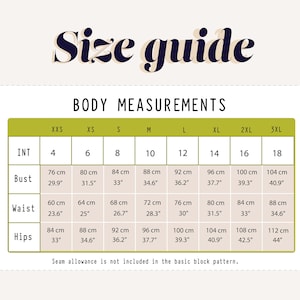 BASIC BODICE Torso (dress) Sewing Pattern, Women's Bodice Block/torso ...