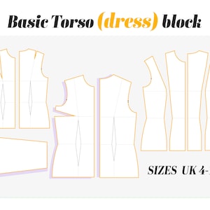 BASIC BODICE Torso dress Sewing Pattern, Women's Bodice Block/torso ...