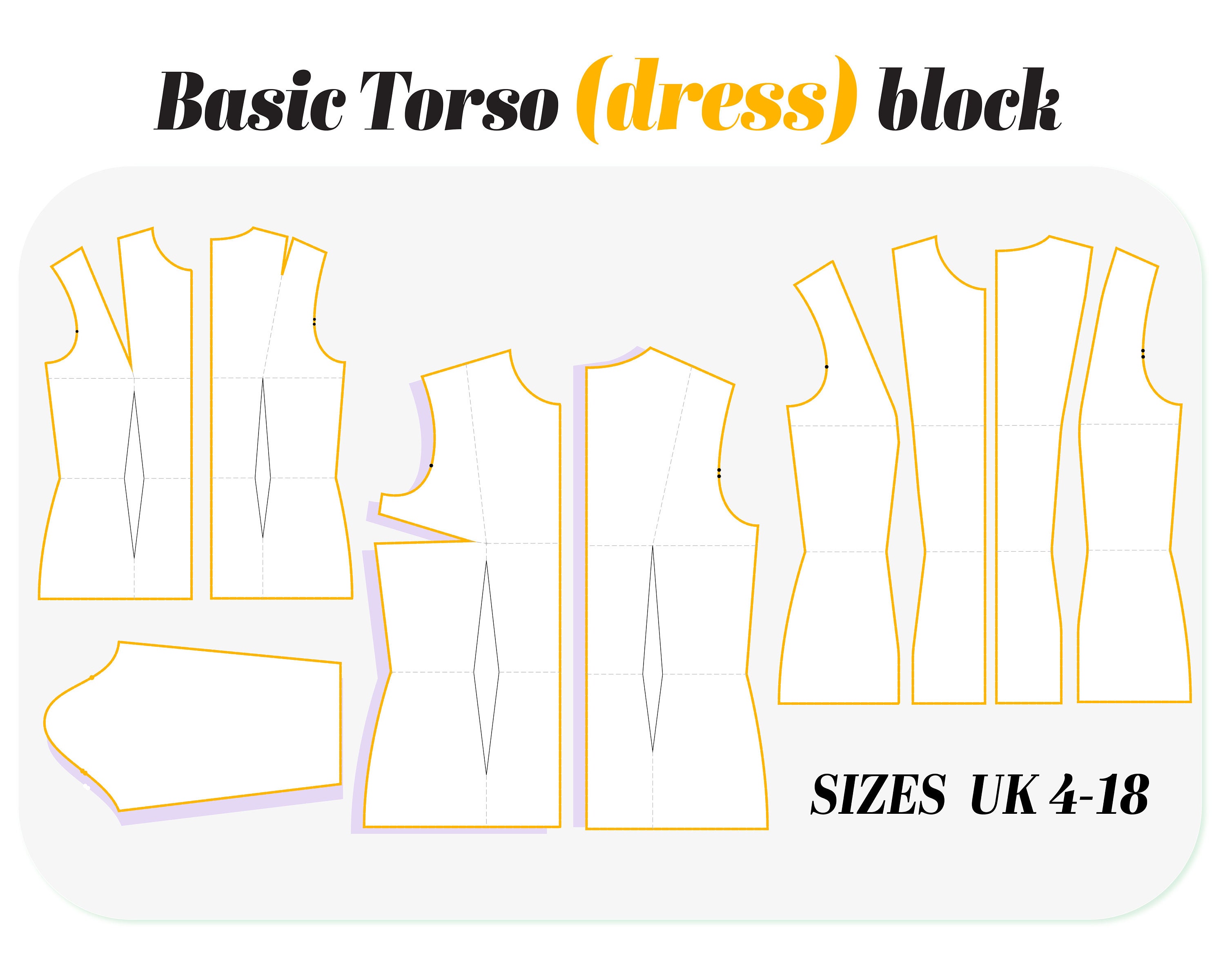 BASIC BODICE Torso dress Sewing Pattern Women's Bodice - Etsy