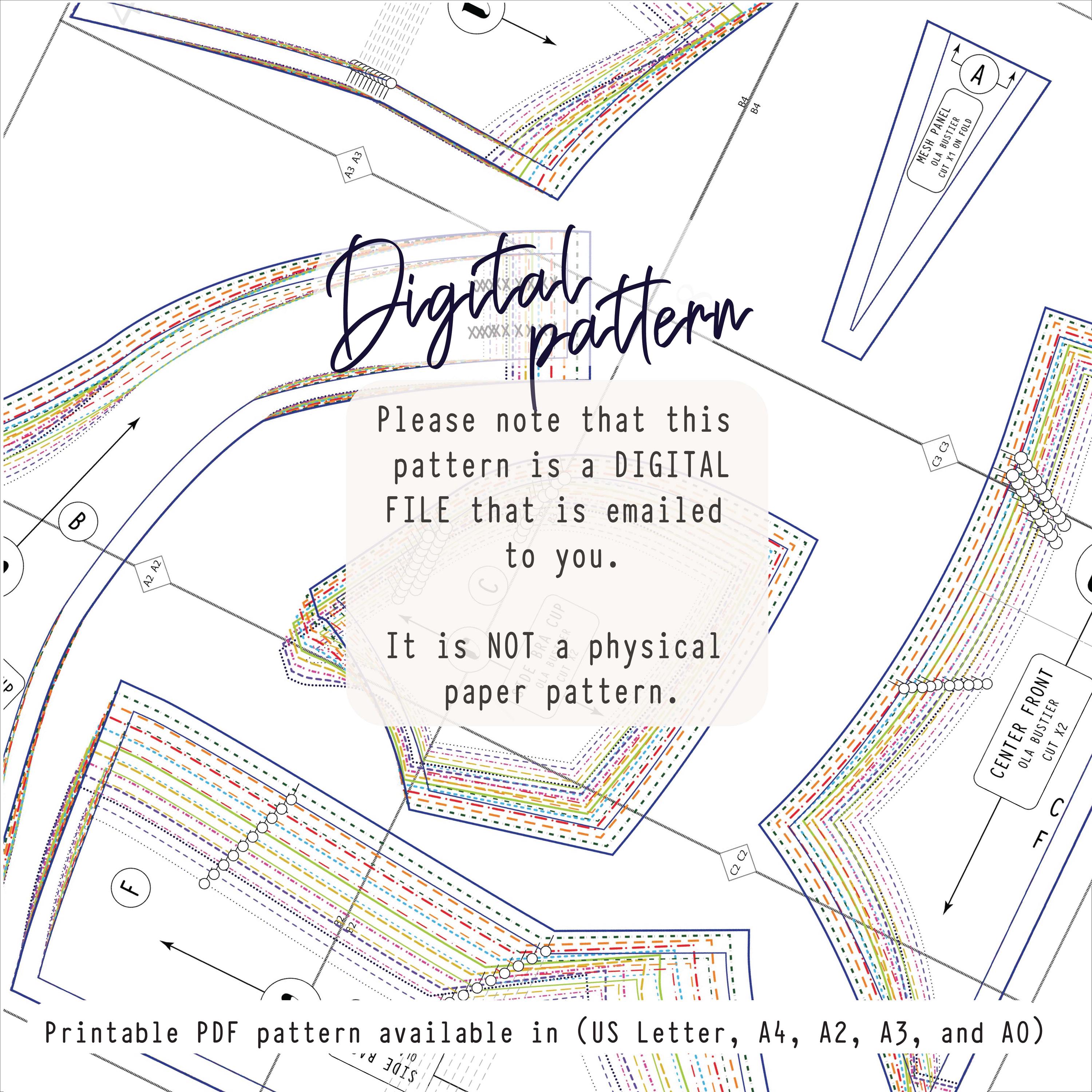 HALTER BUSTIER Sewing Pattern, Pdf Corset Top Pattern, Lace-up Back Top ...