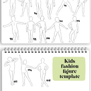 Kids Fashion Figure Template, Kids Croquis Template, Fashion Design ...