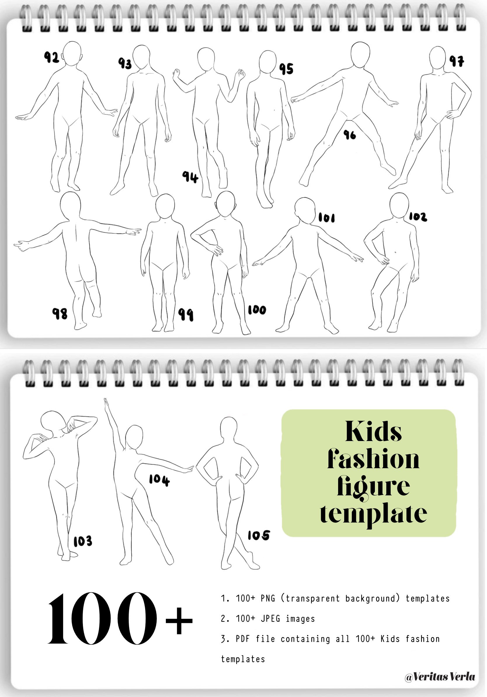 Kids Fashion Figure Template, Kids Croquis Template, Fashion Design ...