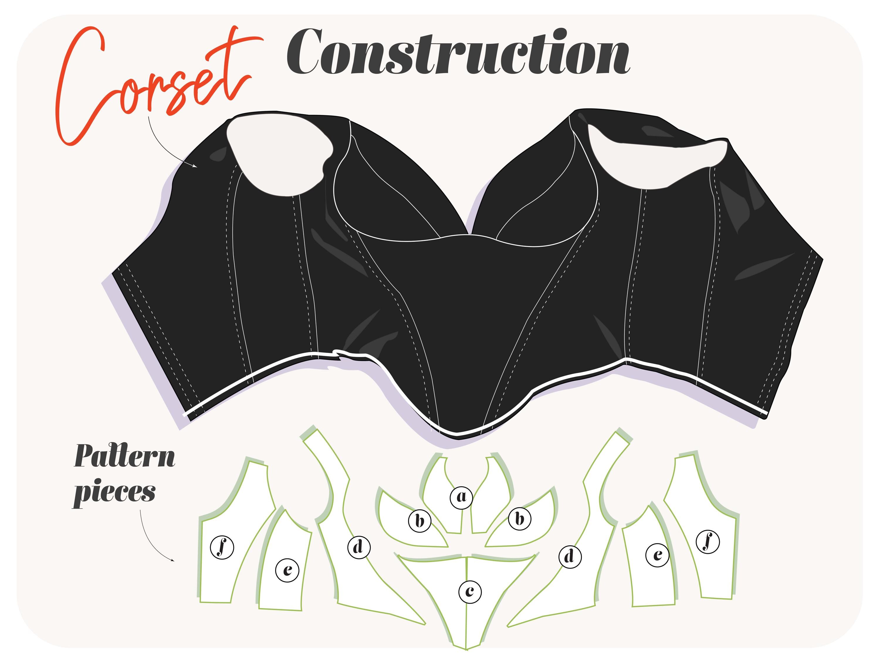 BRIDAL BUST Cup Corset Sewing Pattern Pdf – DIY Lingerie, Prom, Costume ...