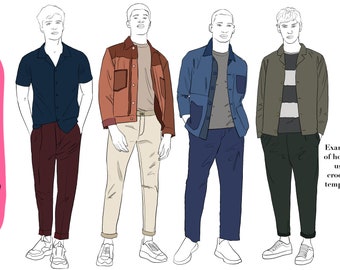 Male Body Template - Etsy