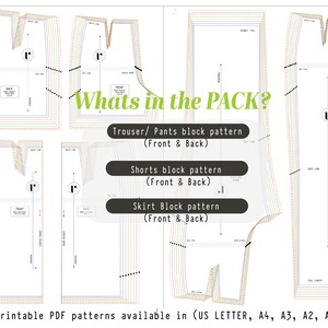 TROUSER PATTERN High Waist Pants Sloper Skirt Pdf Pattern Basic Block ...