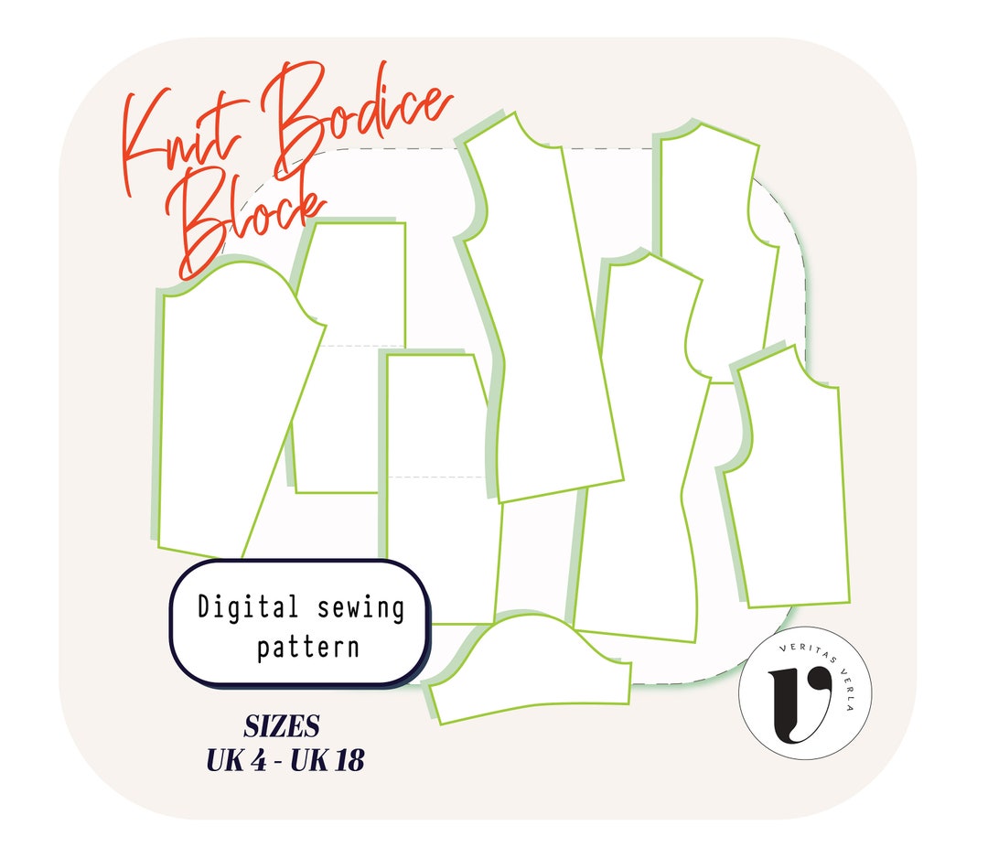 BASIC KNIT Block Pattern, Stretch Knit Sloper Block, Bodycon Dress Pdf ...