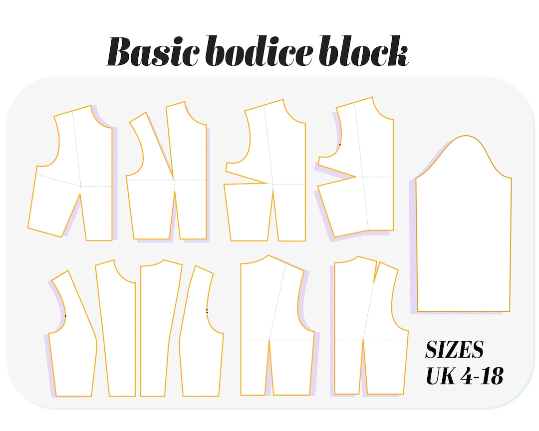 BASIC BODICE Block Sewing Pattern, Women's Bodice Block/torso & Sleeve ...