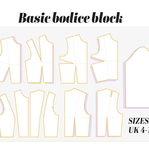 BASIC BODICE Block Sewing Pattern Women's Bodice - Etsy