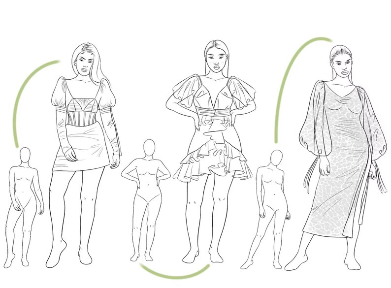 Female Fashion Design Figure, Female Croquis Fashion Figure Template ...