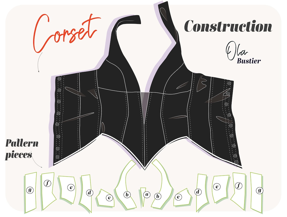 HALTER BUSTIER Sewing Pattern, Pdf Corset Top Pattern, Lace-up Back Top ...