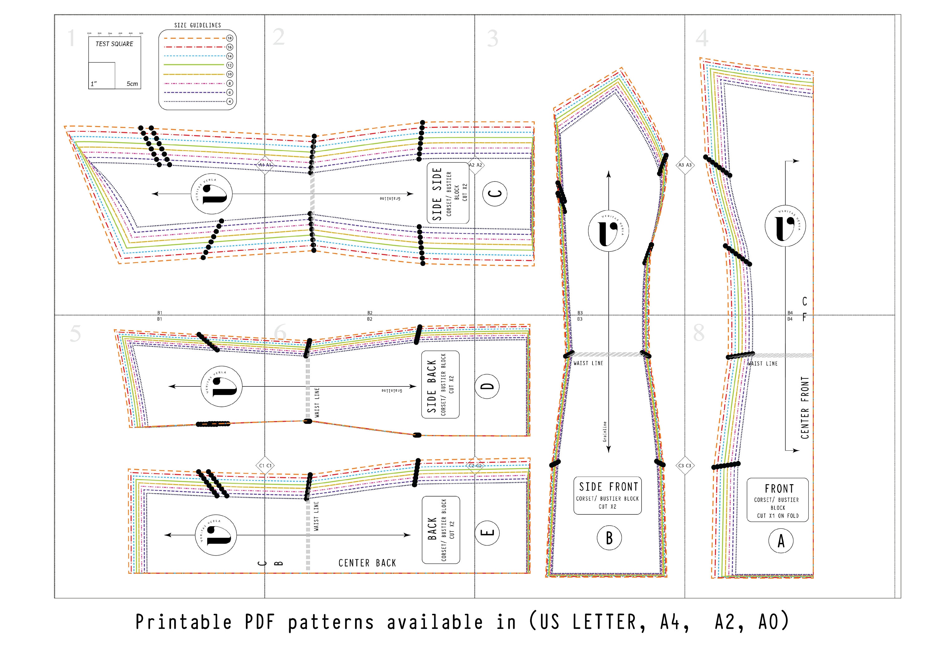 CORSET TOP Sewing Pattern Bustier Top Digital Pdf Sewing Pattern ...