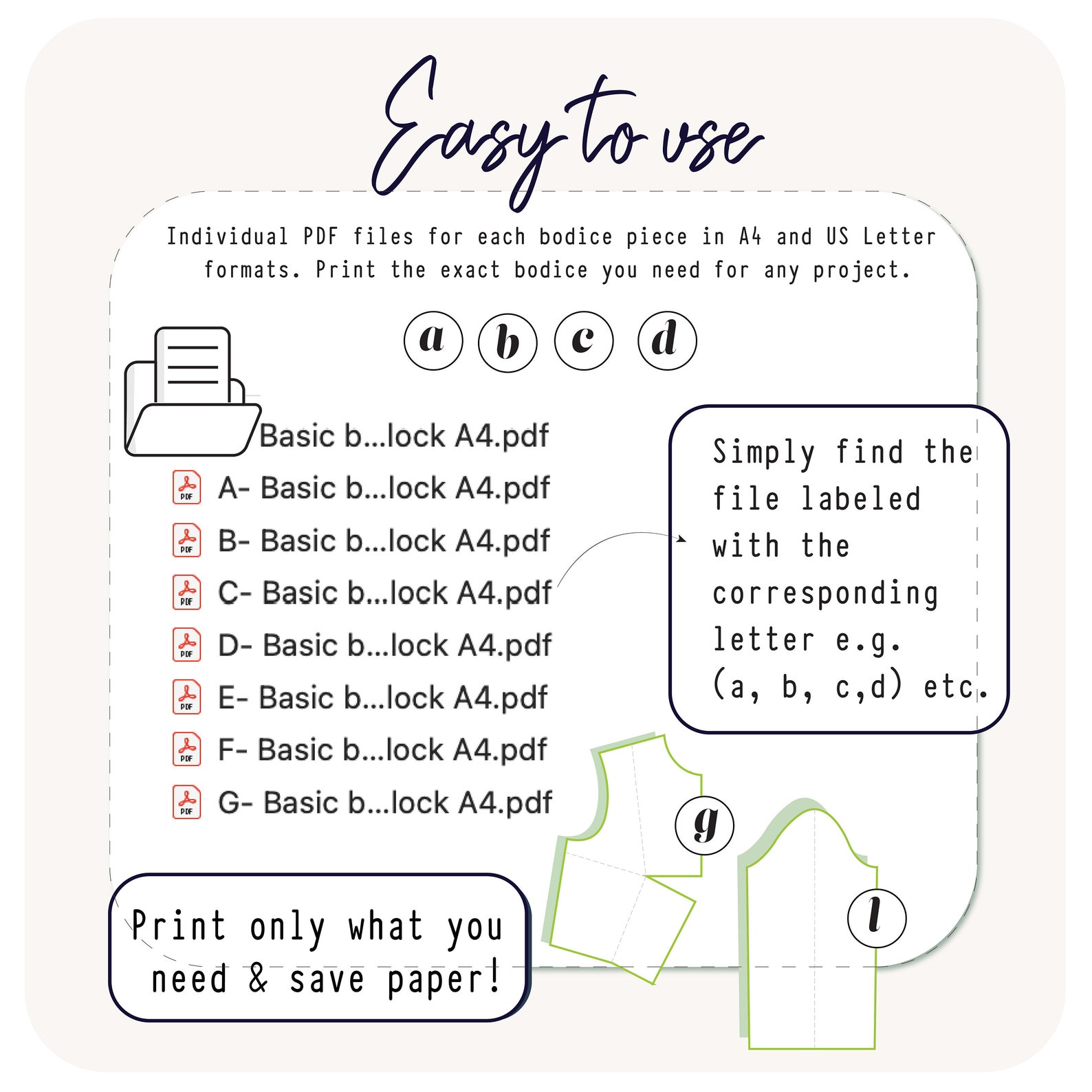 BASIC BODICE Block Sewing Pattern, Women's Bodice Block/torso & Sleeve ...