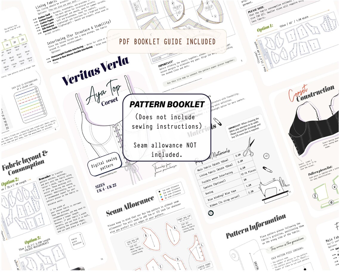 BRA BUSTIER CORSET Sewing Pattern Bustier Top Digital Pdf Sewing ...