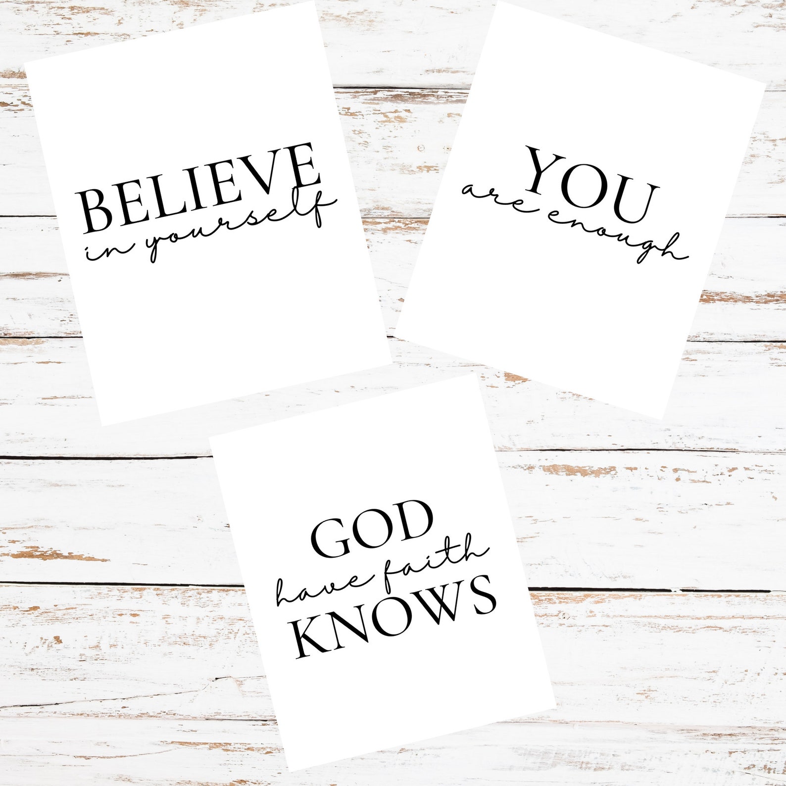 Words of Encouragement Prints 3 Piece Black and White - Etsy