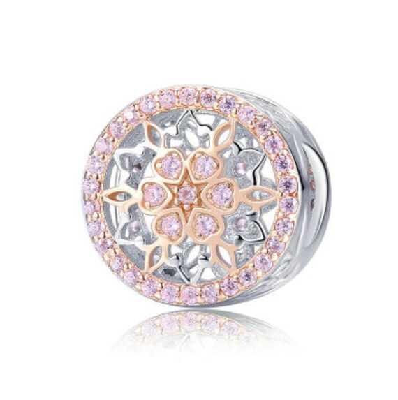 Charms for pandora bracelet Blooming Flower CZ Charm 925 | Etsy